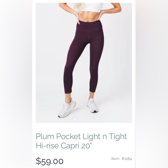 ZYIA | Pants & Jumpsuits | Zyia Light N Tight Pocket Capri 2 Plum ...